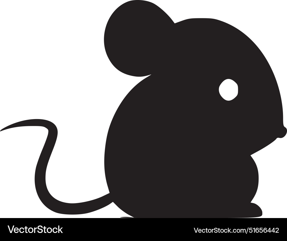 Mouse - black and white Royalty Free Vector Image