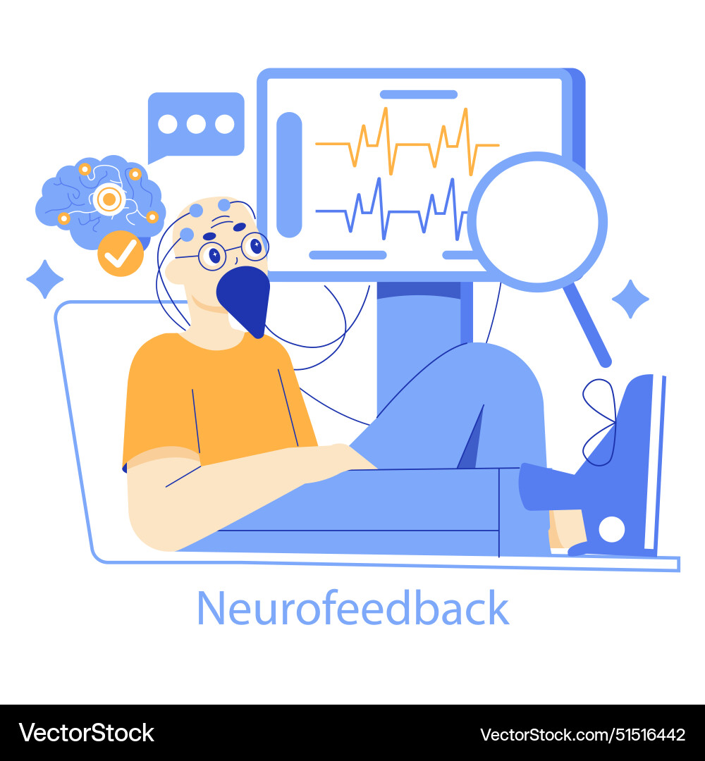 Neurofeedback concept Royalty Free Vector Image