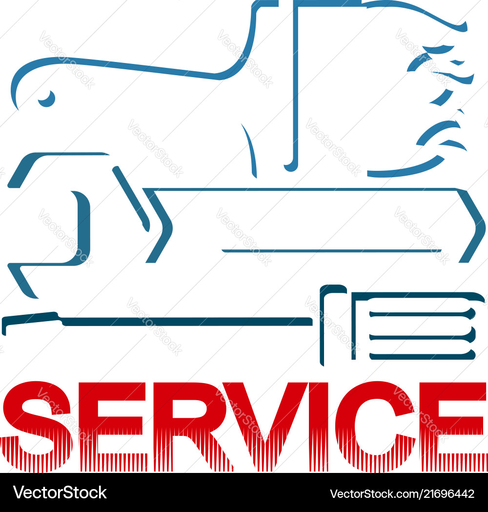 Service symbol with tool Royalty Free Vector Image