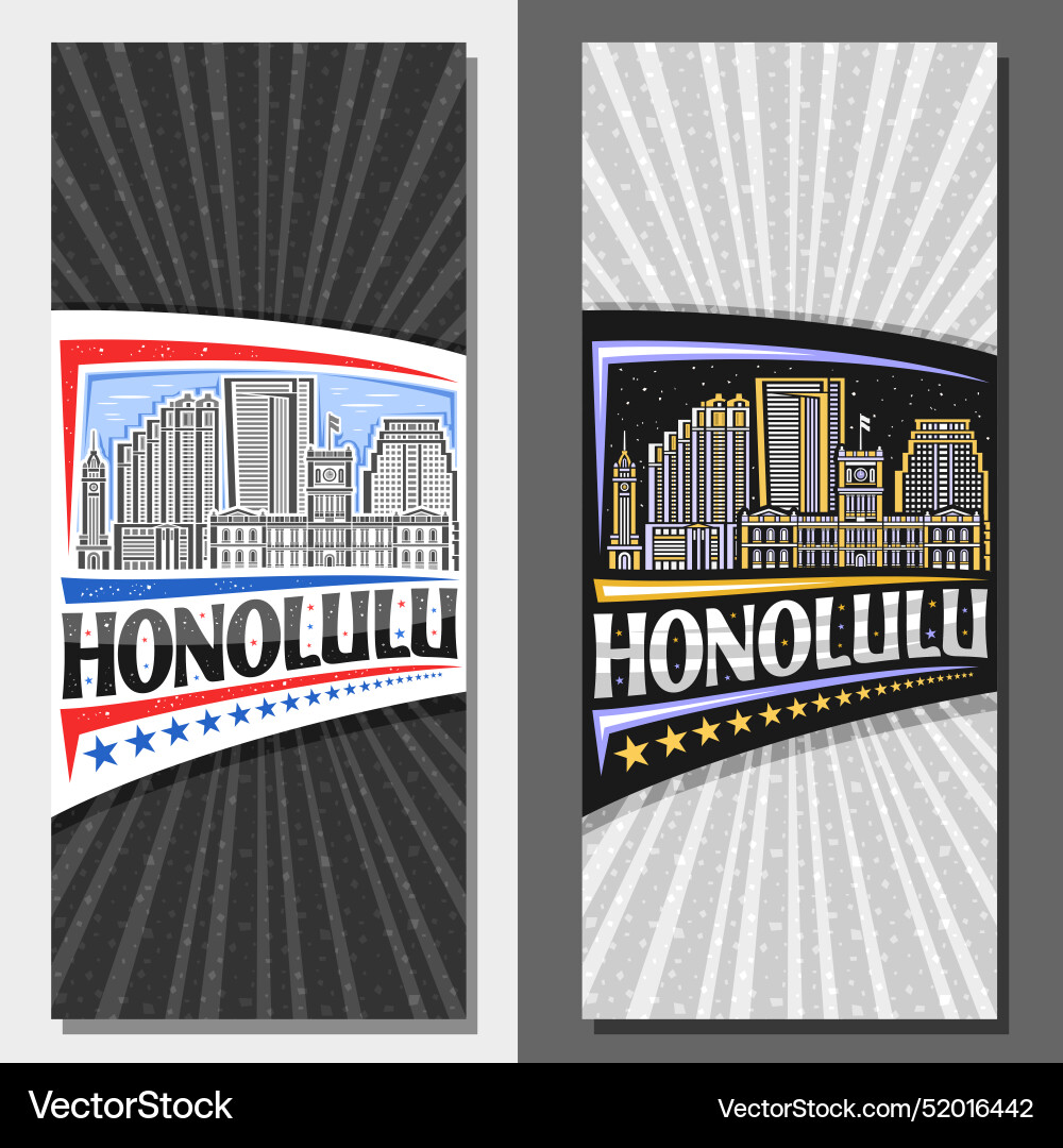 Vertical layouts for honolulu Royalty Free Vector Image