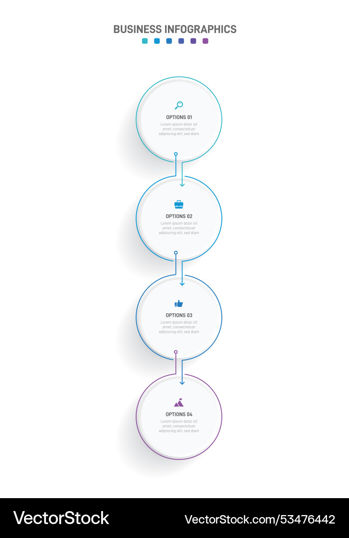 Vertical progress bar featuring 4 arrow-shaped Vector Image