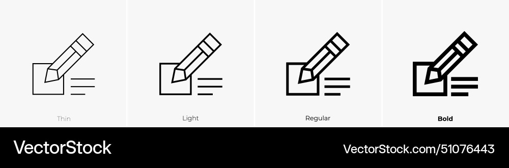 Check box icon thin light regular and bold style Vector Image