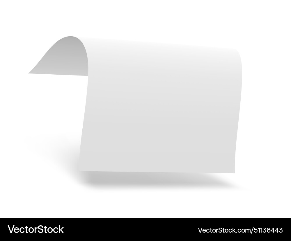 Clear white paper sheet flying isolated Royalty Free Vector