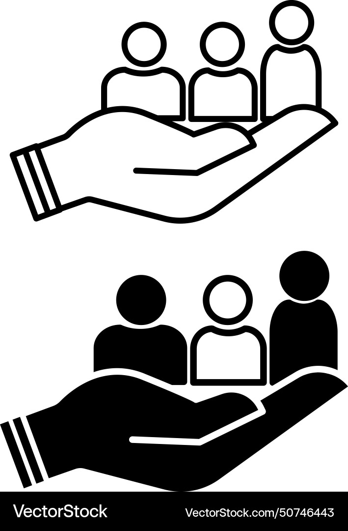 Inclusion icons black and white Royalty Free Vector Image