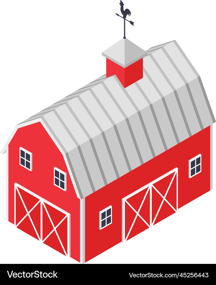 Isometric farm building Royalty Free Vector Image