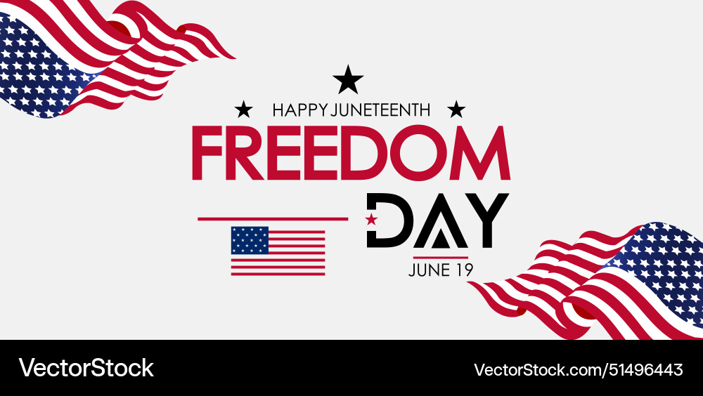 Juneteenth artwork to symbolize freedom Royalty Free Vector