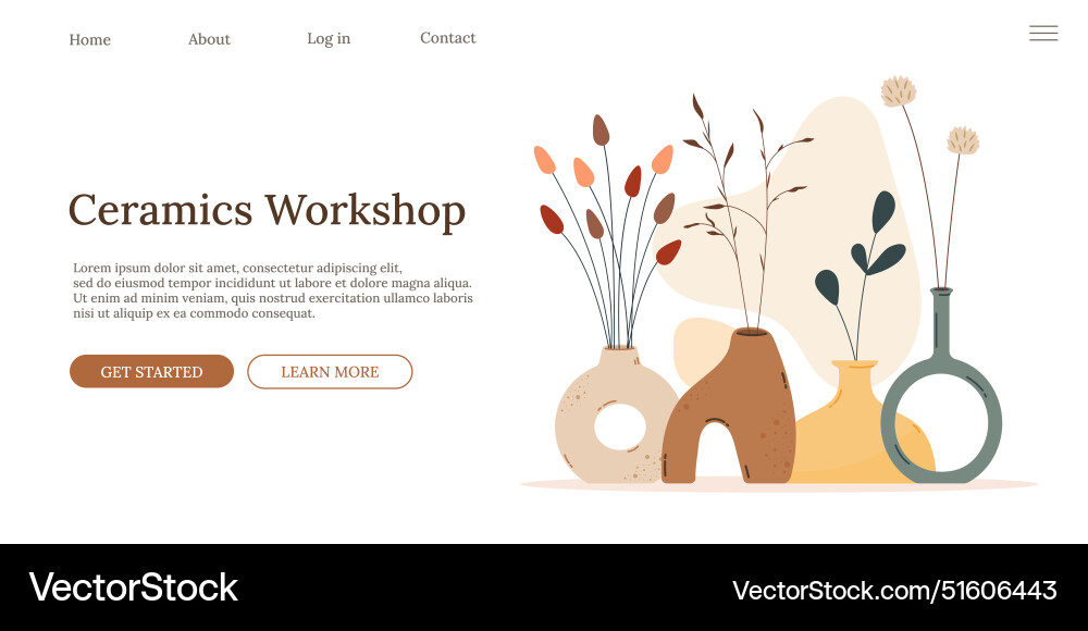 Modern banner for ceramics workshop Royalty Free Vector