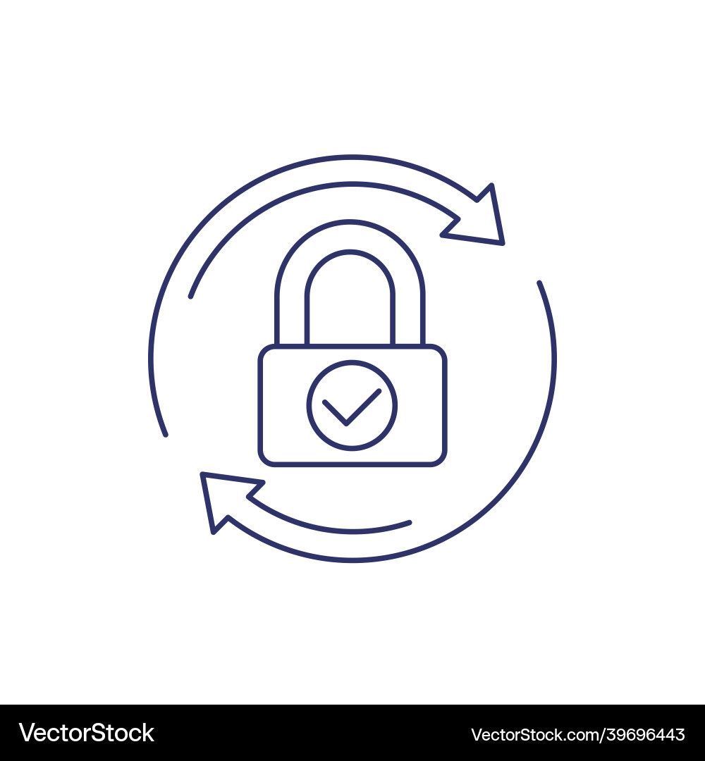 Password reset change line icon on white Vector Image