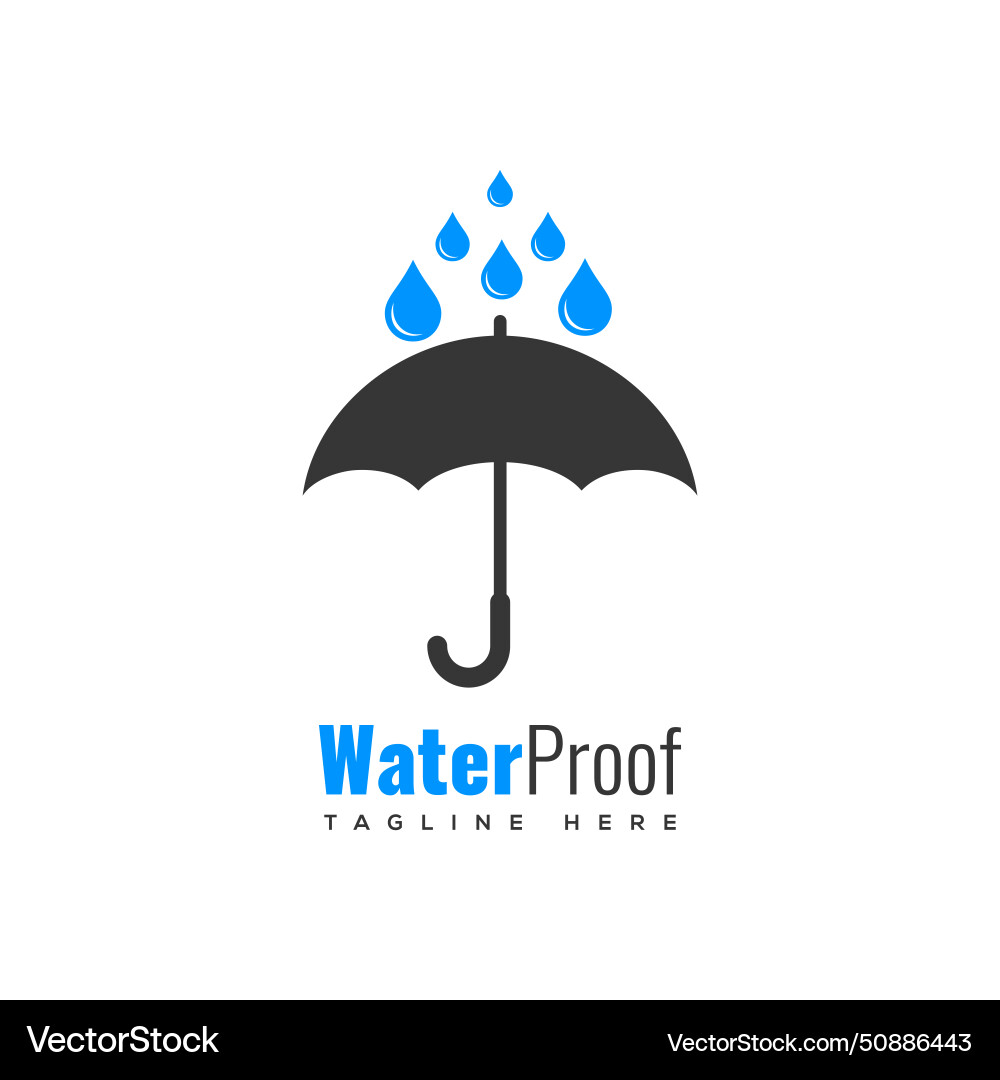 Waterproof logo design or sign symbols Royalty Free Vector