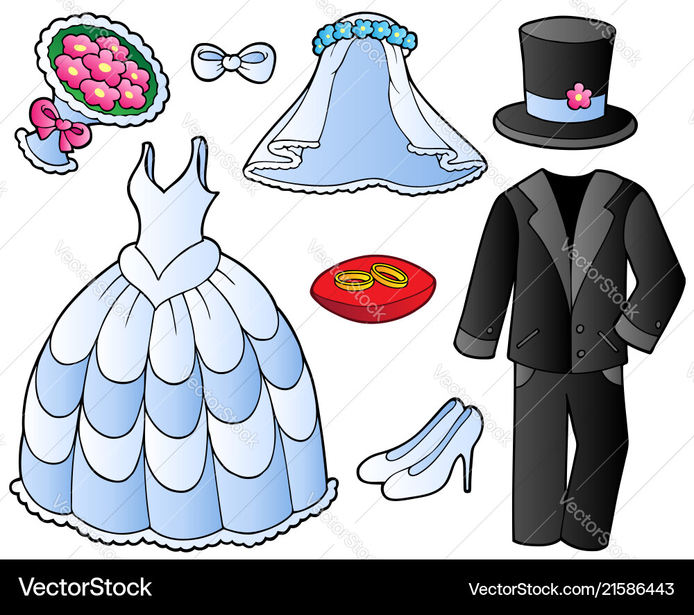 Wedding clothes collection Royalty Free Vector Image