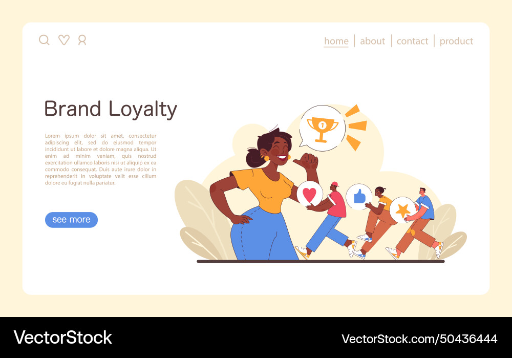 Brand loyalty concept flat Royalty Free Vector Image