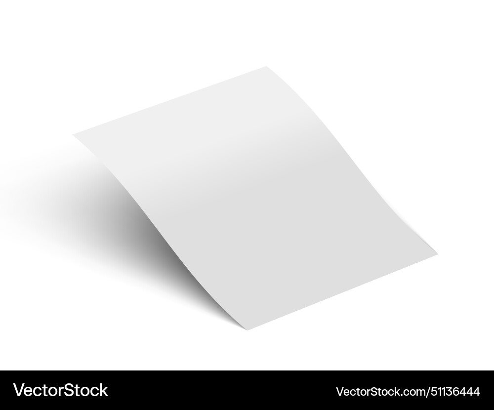 Clear white paper sheet flying isolated Royalty Free Vector