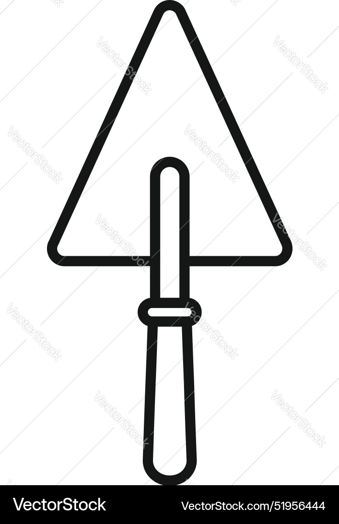 Construction tool trowel with wooden handle Vector Image