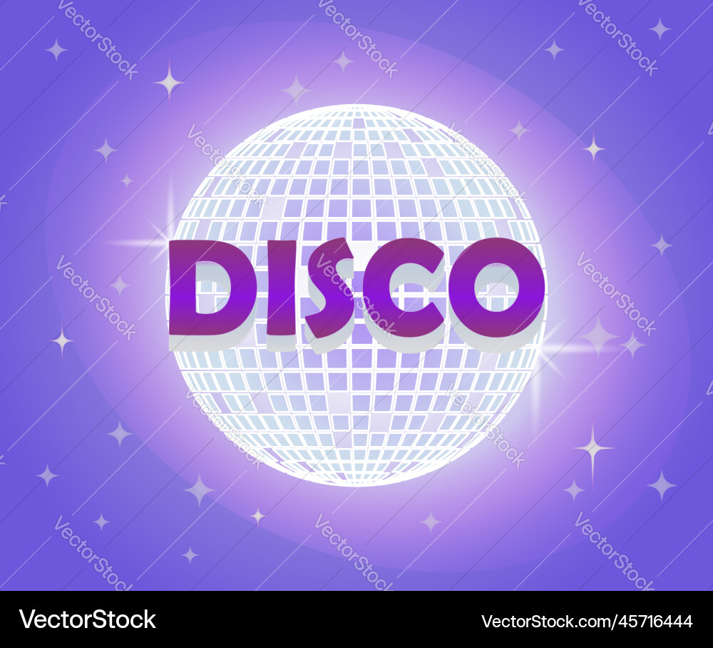 Disco ball icon party template dj mirror Vector Image