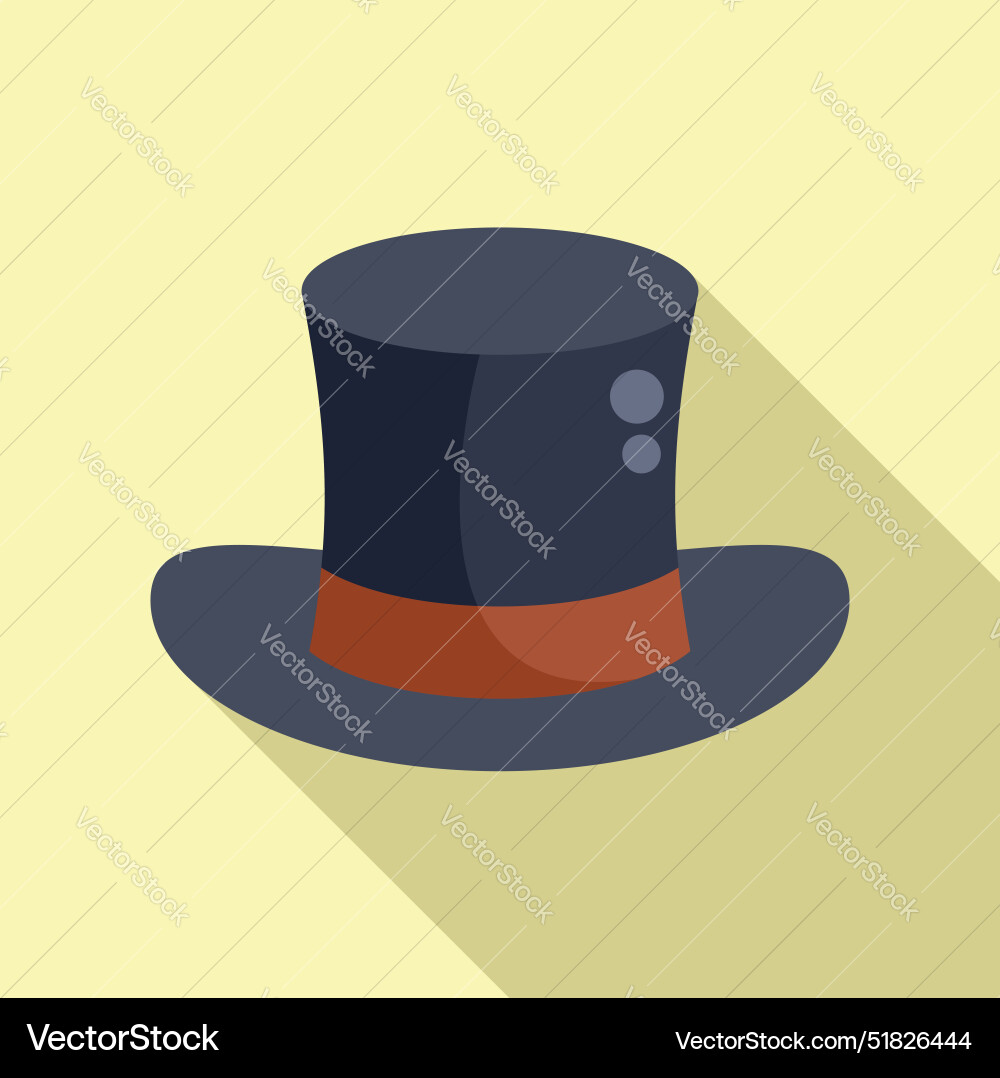 Elegant top hat casting shadow on yellow Vector Image