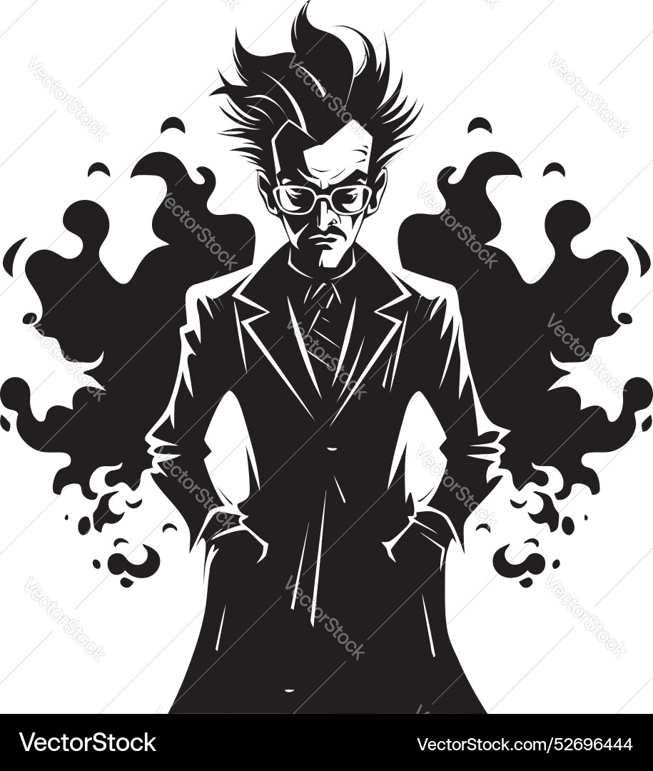 Innovation incarnate mad scientist symbolic Vector Image