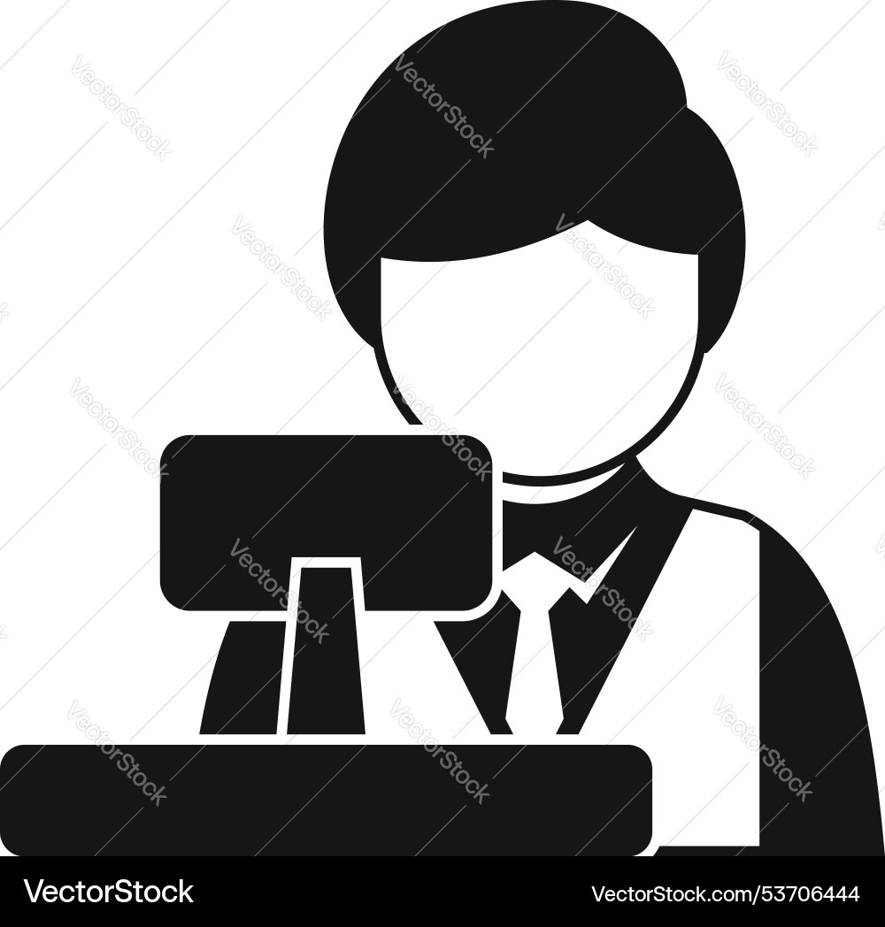 Kasse stehend im Kasse-Symbol Lizenzfreies Vektorbild