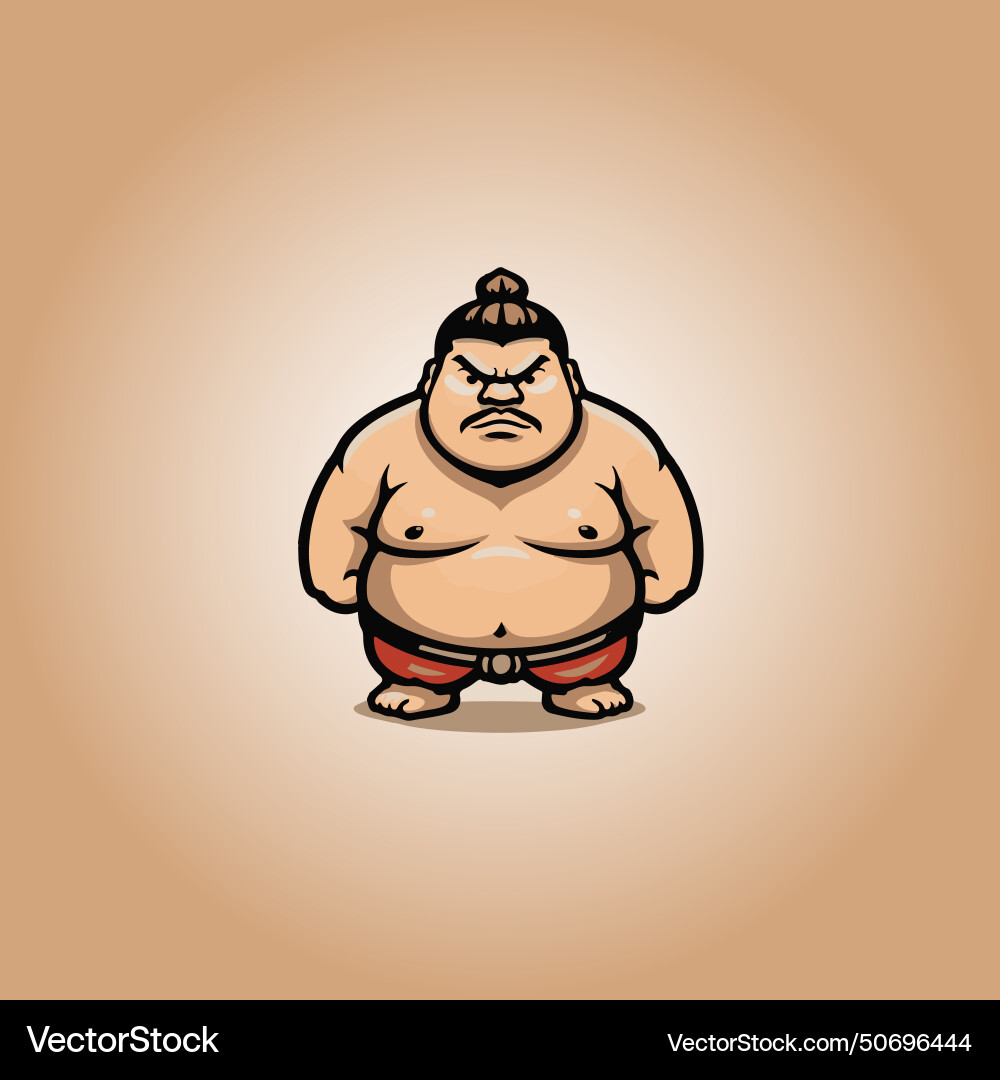 Logo sumo design character Royalty Free Vector Image