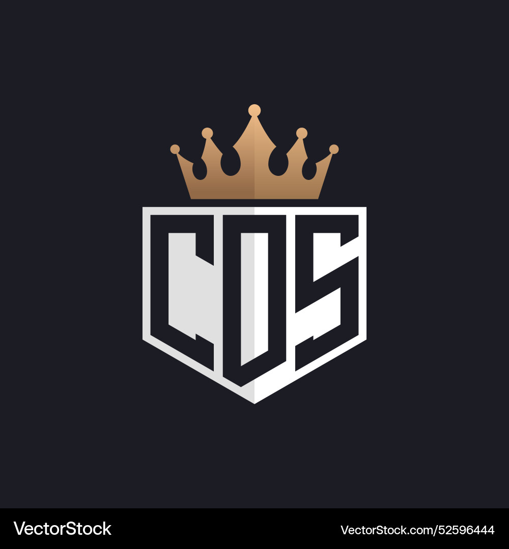 Luxury cds logo with crown elegant initials Vector Image