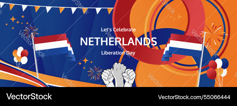 Netherlands liberation day modern greeting banner Vector Image