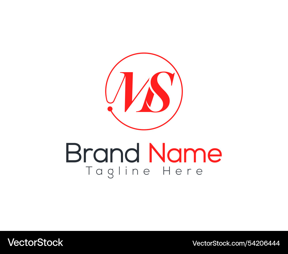 Round style ms letters luxury and modern logo Vector Image