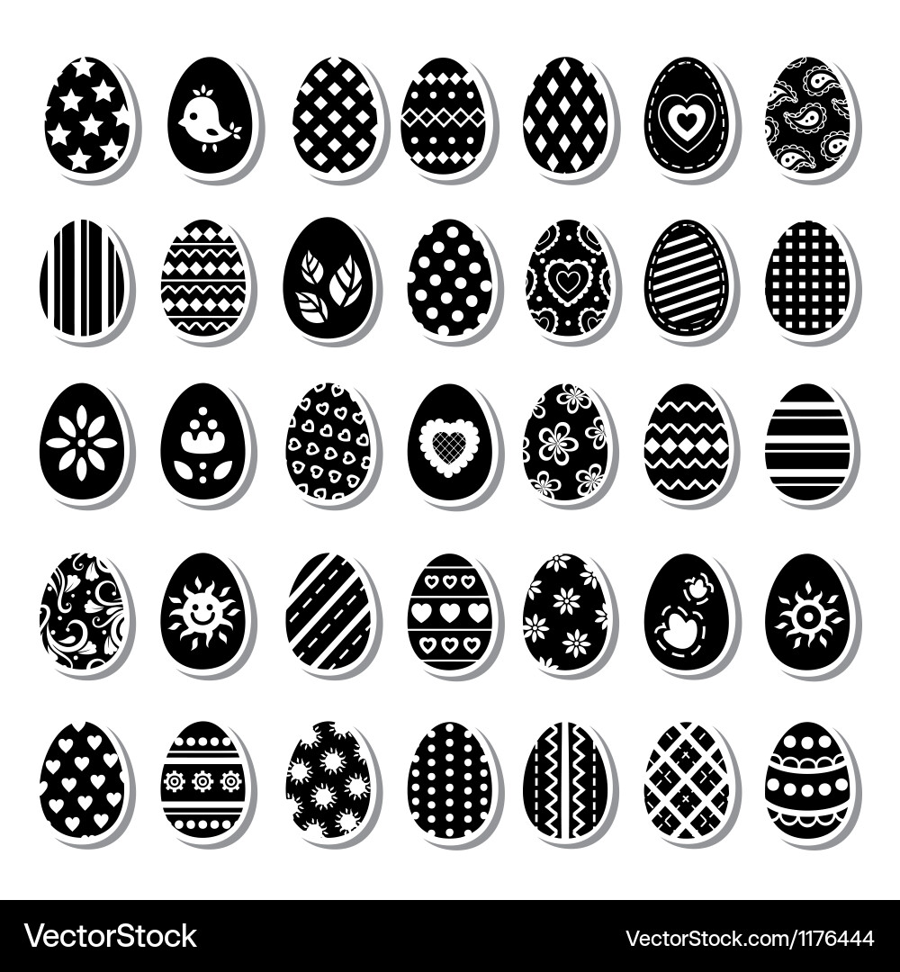 Set of easter eggs Royalty Free Vector Image - VectorStock
