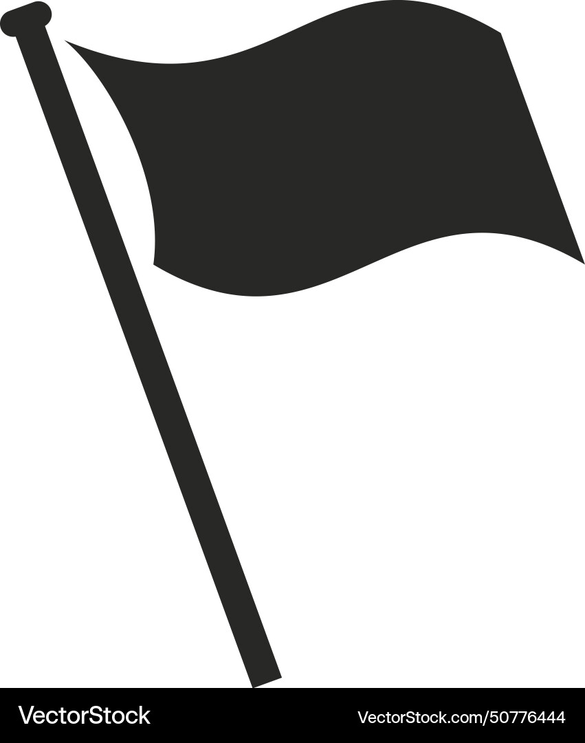 Start flag symbol waving fabric black icon Vector Image