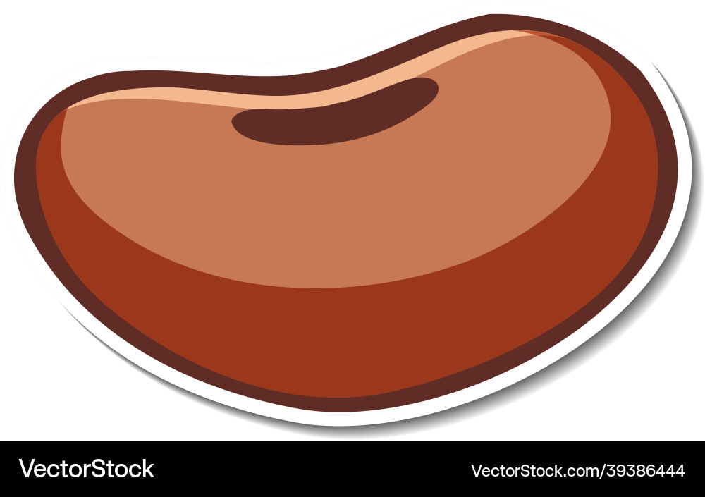 Sticker design with a kidney bean isolated Vector Image