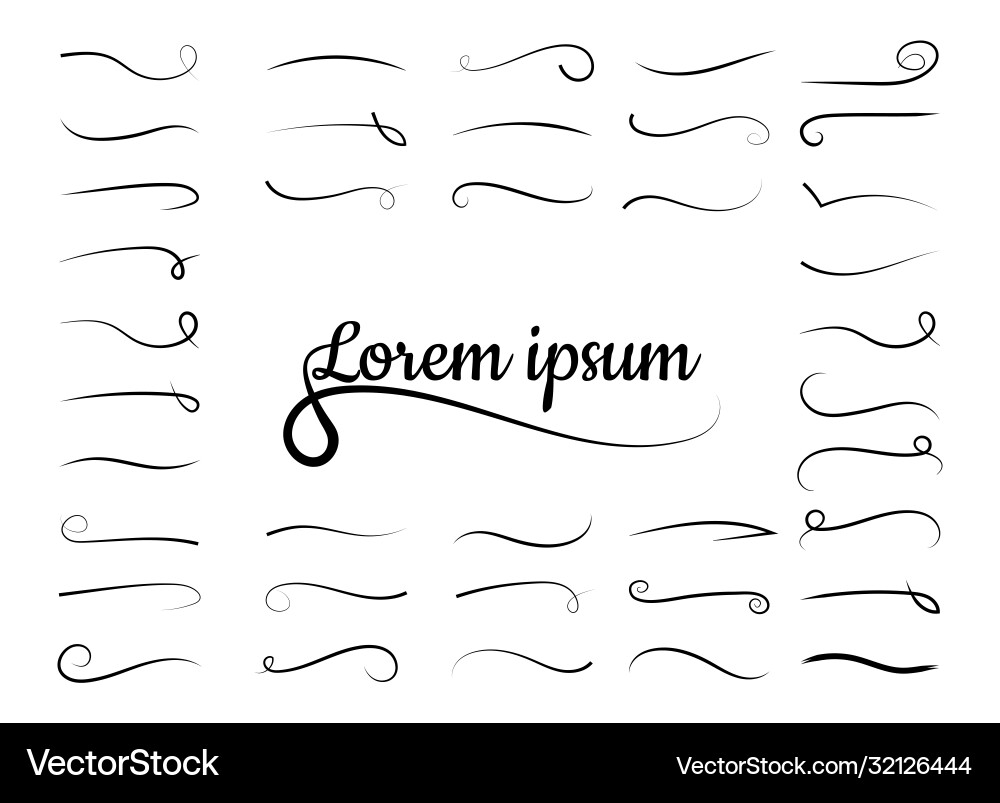 Tail shape typography Royalty Free Vector Image