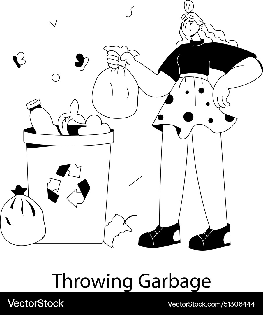 Throwing garbage Royalty Free Vector Image - VectorStock