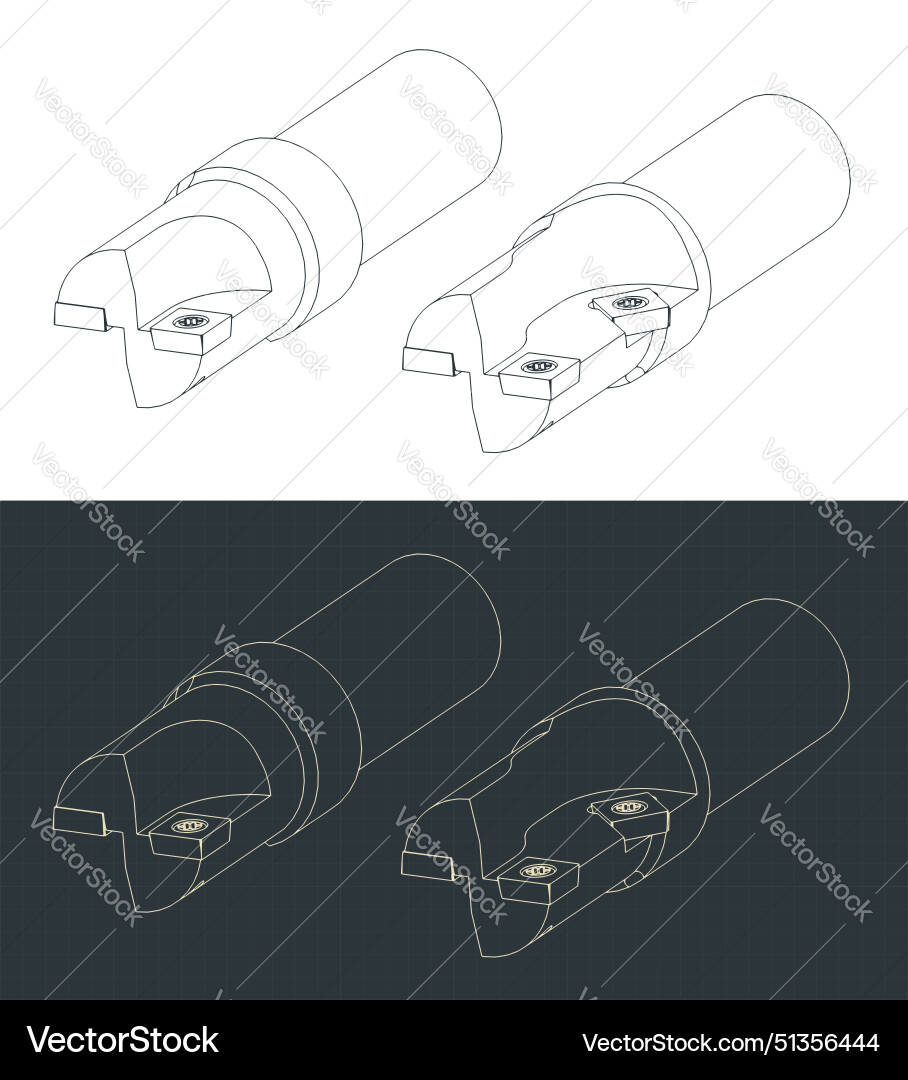 Tool for machining aluminum parts isometric Vector Image