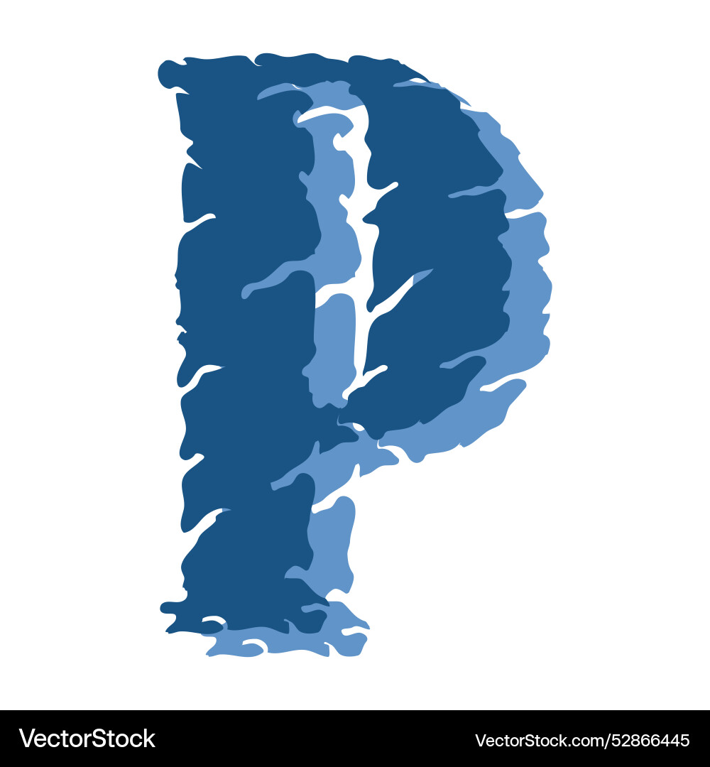 Art stone initial caps font capital letter p Vector Image