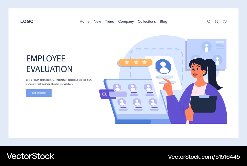 Employee evaluation concept flat Royalty Free Vector Image