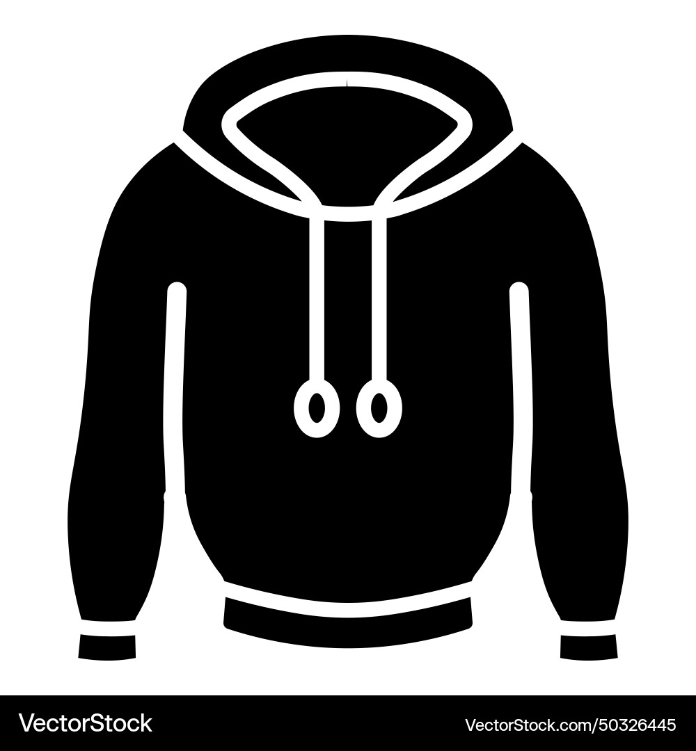 Hoodie flat icon isolated on white background Vector Image