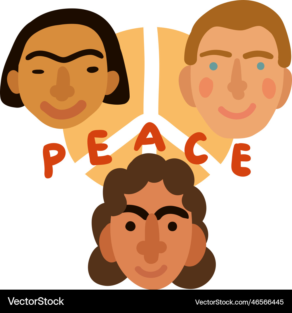 International faces emblem Royalty Free Vector Image