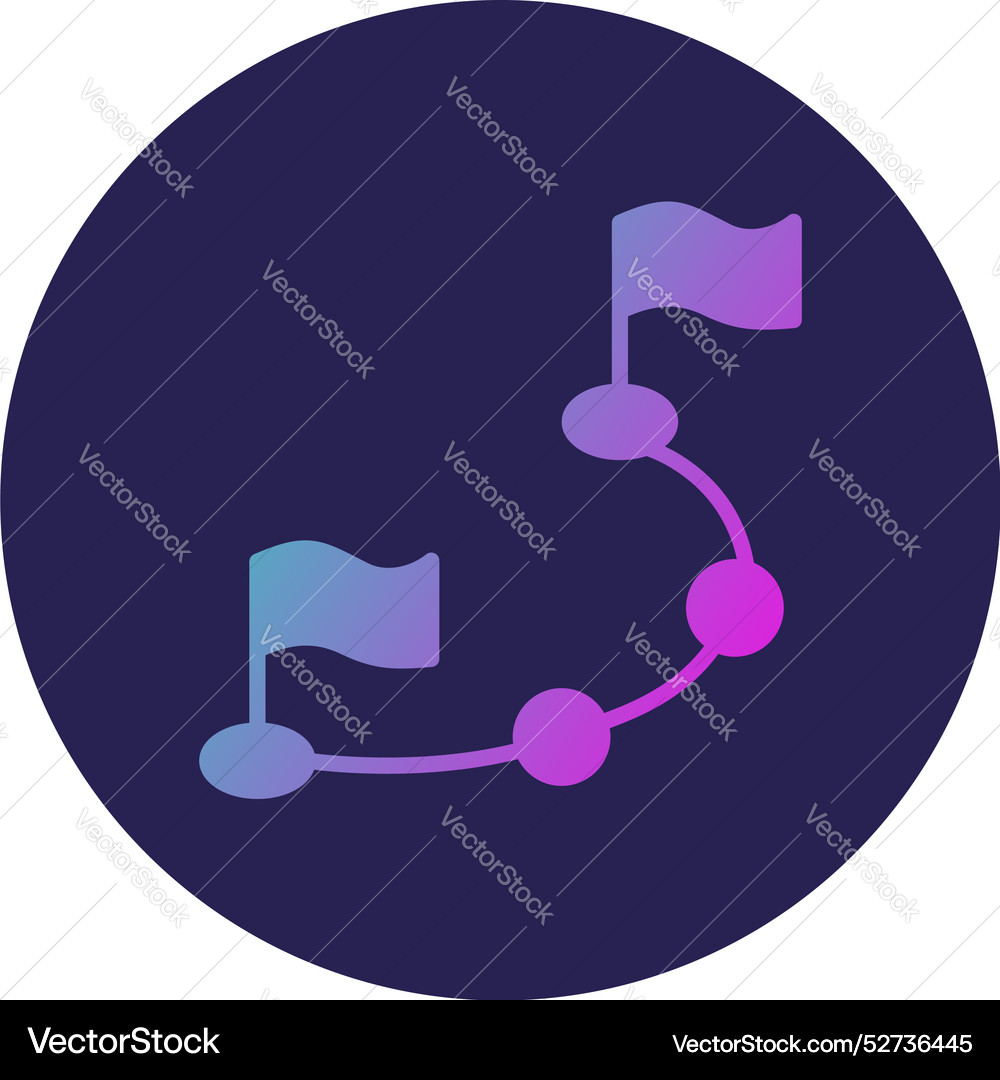 Milestone glyph circle gradient icon Royalty Free Vector