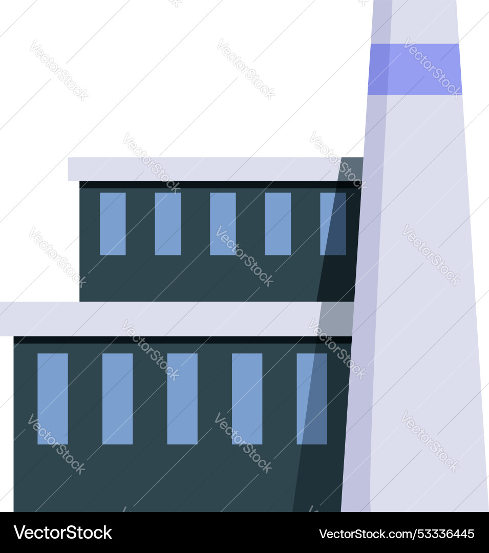 Modern factory building with large chimney Vector Image