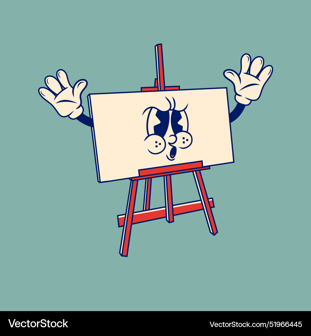 Retro character design from easel painting Vector Image