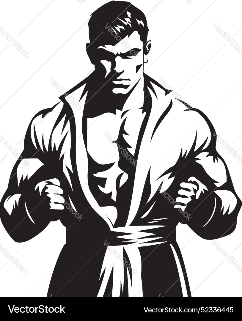 Ring warrior emblematic silhouette design fist Vector Image