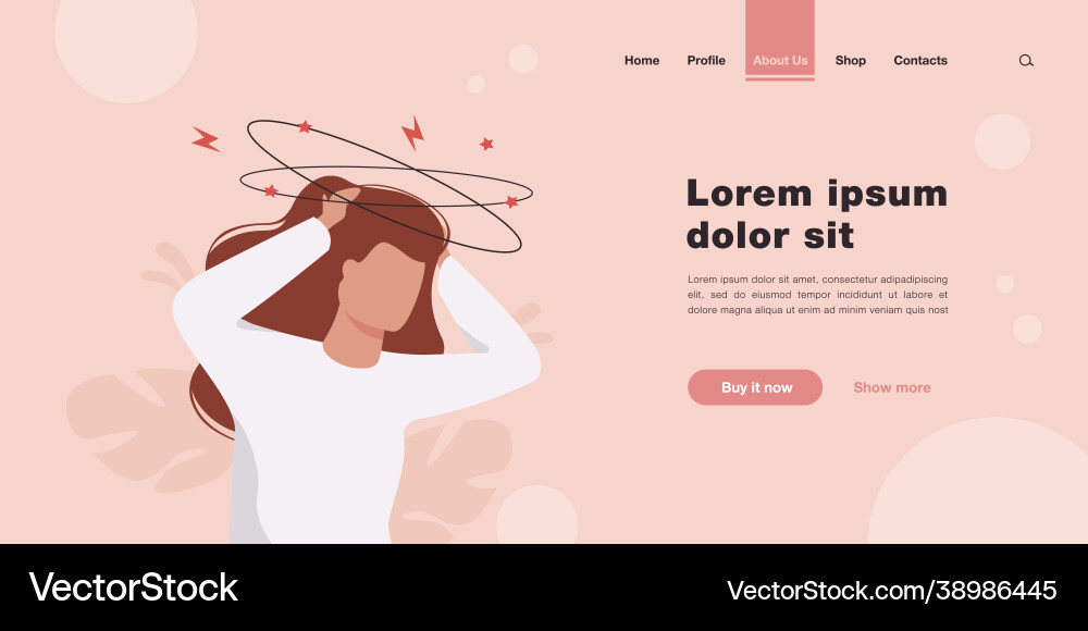 Sick person suffering from vertigo Royalty Free Vector Image