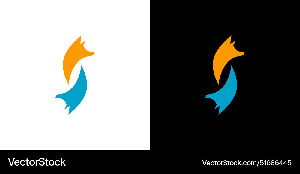 Unique and modern s fox logo design Royalty Free Vector