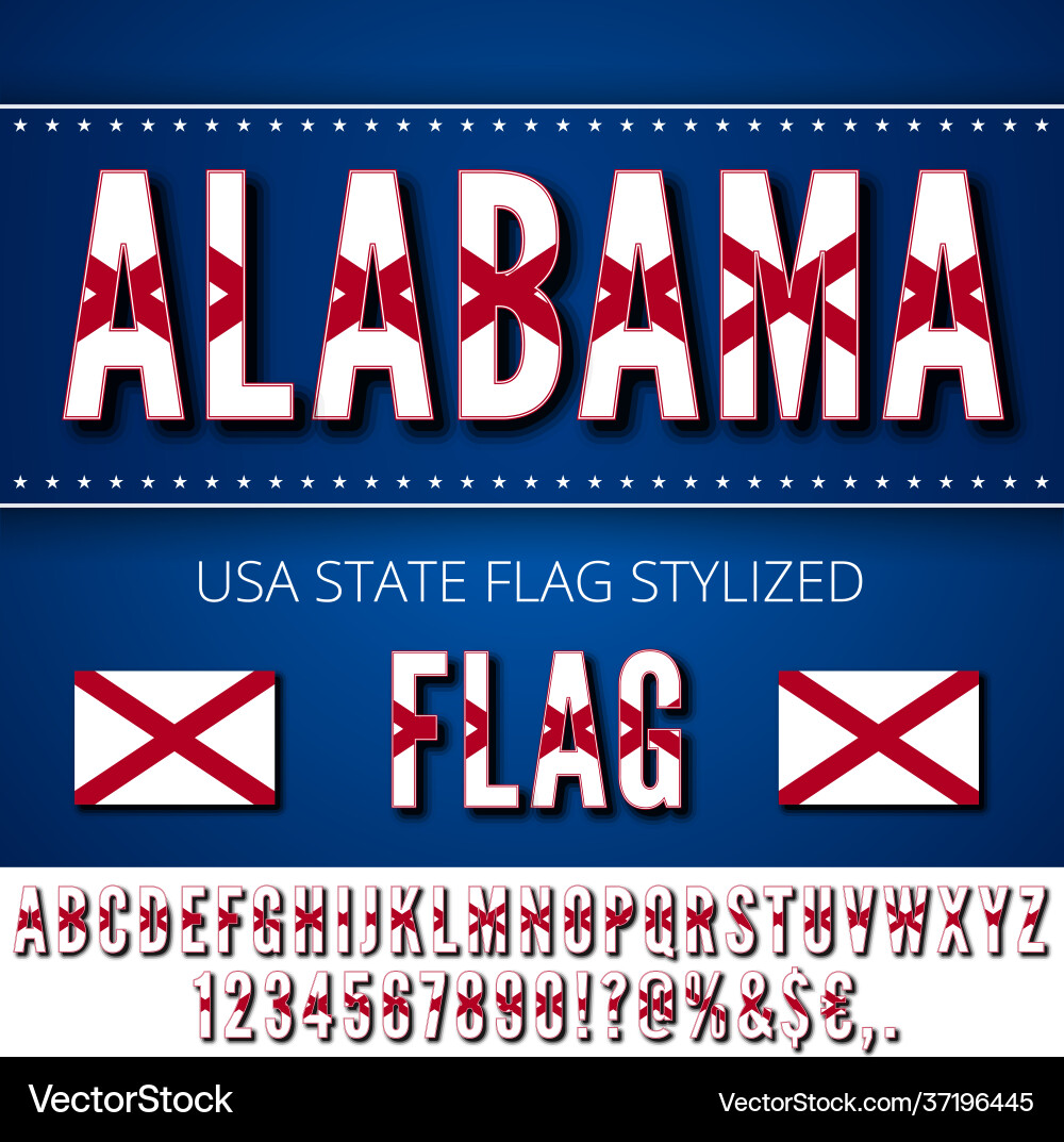 Usa state font Royalty Free Vector Image - VectorStock