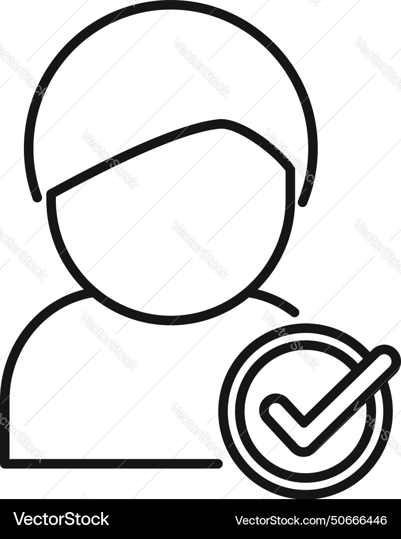 Approved person registration icon outline Vector Image