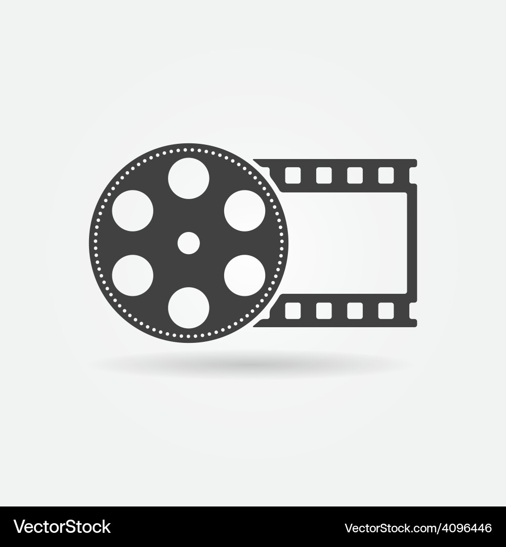Black film roll logo or icon Royalty Free Vector Image
