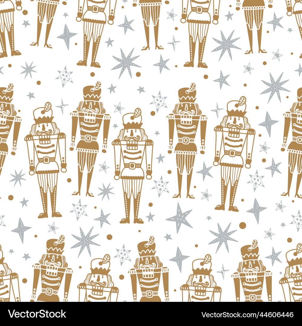 Christmas seamless nutcracker pattern Royalty Free Vector
