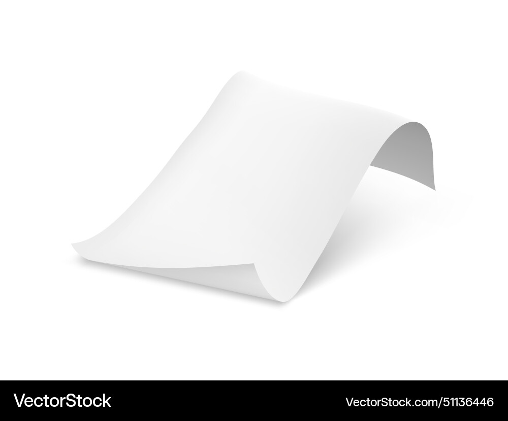 Clear white paper sheet flying isolated Royalty Free Vector