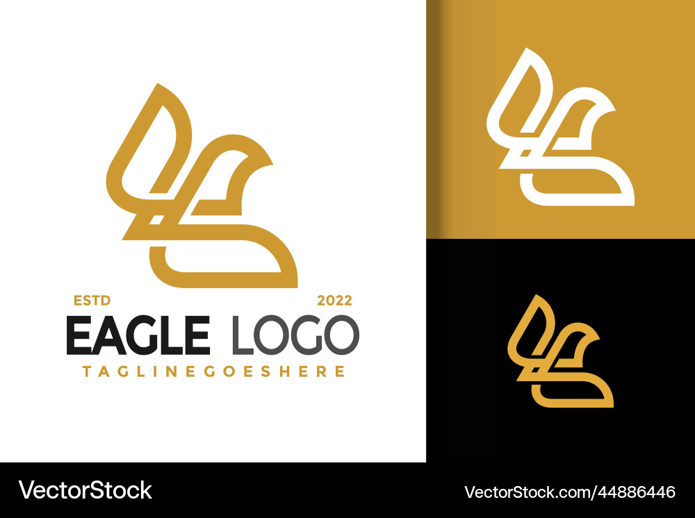 E letter eagle logo design brand identity logos Vector Image