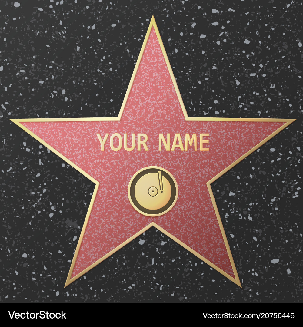 Hollywood fame star Royalty Free Vector Image - VectorStock