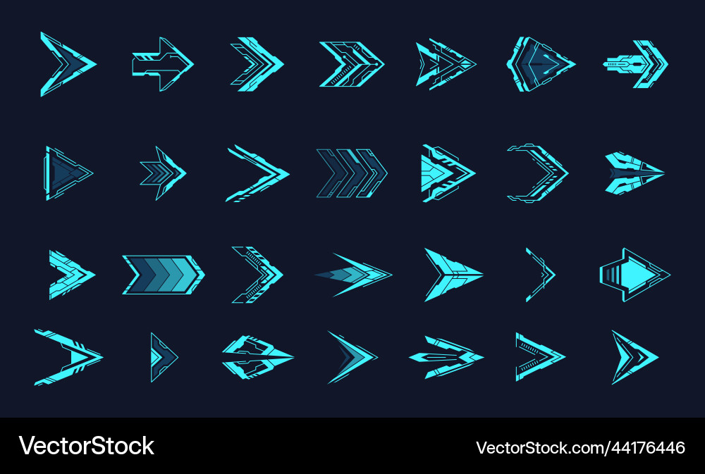 Holographic Sci-Fi Arrows Royalty Free Vector Image