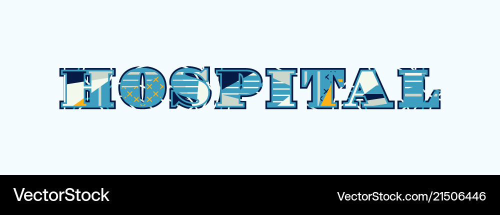 Krankenhaus Konzept Wort Kunst Lizenzfreies Vektorbild